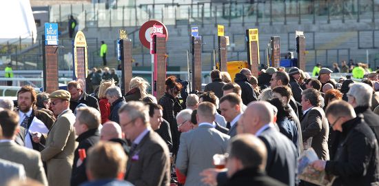 Thousands Spectators Queue Place Bets Aintree Editorial Stock Photo ...