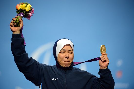 Egypts Fatma Omar Poses Her Gold Editorial Stock Photo - Stock Image ...