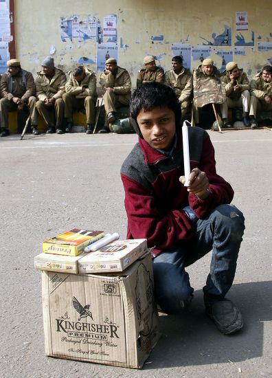 Street Child Displays Candle Which He Editorial Stock Photo - Stock ...