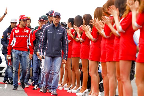 Formula One Drivers Walk On Track Editorial Stock Photo - Stock Image ...