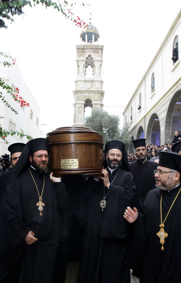 Clergymen Carry Casket Body Greek Orthodox Editorial Stock Photo ...