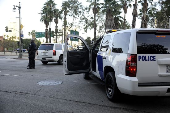 Police Block Traffic Convoy Vehicles Transporting Editorial Stock Photo ...