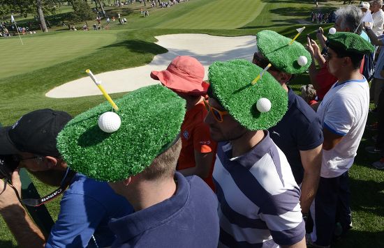 Fans Wearing Golf Green Hats Watch Editorial Stock Photo - Stock Image ...