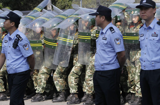 Chinese Riot Police Hold Their Shields Editorial Stock Photo - Stock ...