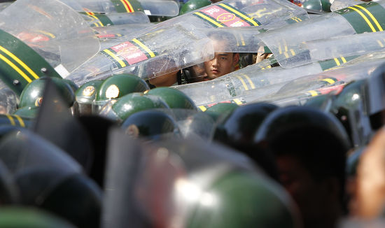 Chinese Riot Police Hold Their Shields Editorial Stock Photo - Stock ...