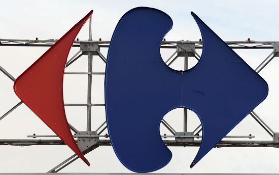 Companys Logo Seen Carrefour Supermarket Lormont Editorial Stock Photo ...