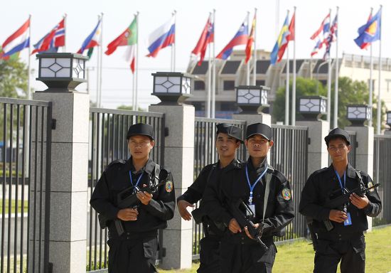 Lao Special Police Forces Patrol Outside Editorial Stock Photo - Stock ...