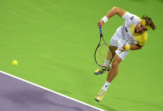 David Ferrer Spain Serves Paolo Lorenzi Editorial Stock Photo - Stock ...