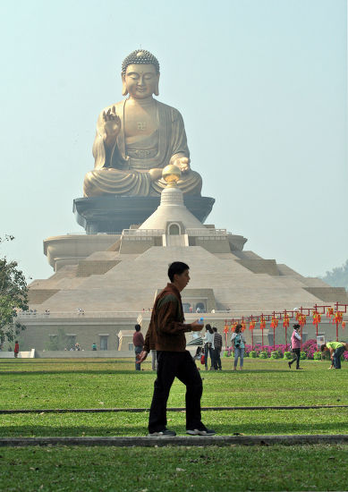 Man Walks Front Buddha Statue Fokuangshan Editorial Stock Photo - Stock ...