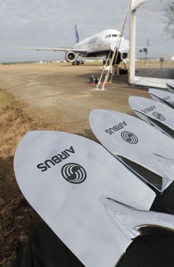 Airbus A320 Sits On Runway Behind Editorial Stock Photo - Stock Image ...