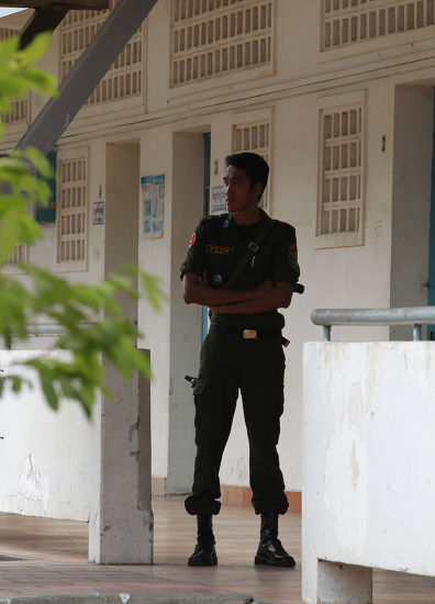 Cambodian Police Officer Stands Guard Khmersoviet Editorial Stock Photo ...