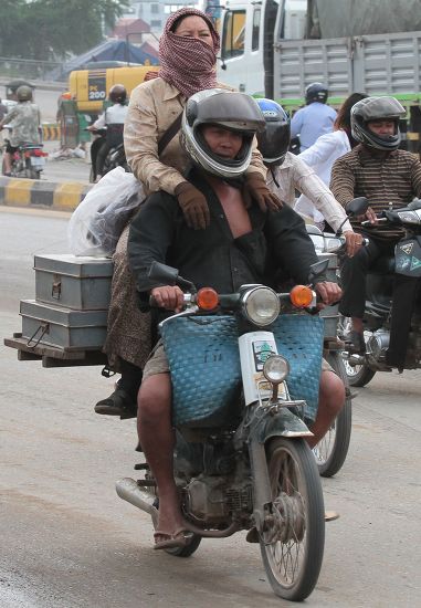 Cambodians Ride On Loaded Motorbike On Editorial Stock Photo - Stock ...