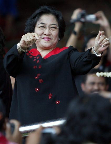 Indonesian President Megawati Sukarnoputri Smiles She Editorial Stock ...