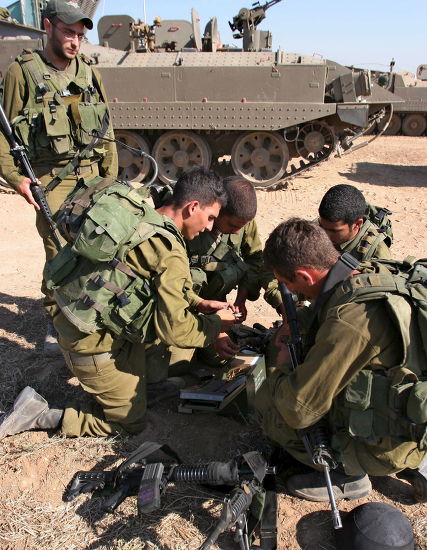 Israeli Solders Next Their Armoued Personel Editorial Stock Photo ...