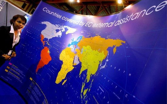 Woman Looks Map European External Assistance Editorial Stock Photo ...