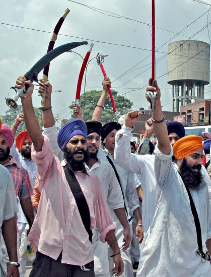 Members Sikh Organizations Shout Slogans They Editorial Stock Photo ...