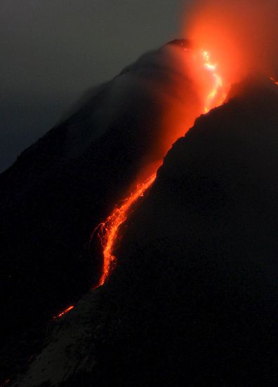 Lava Flows Mount Merapis Slope Taken Editorial Stock Photo - Stock ...