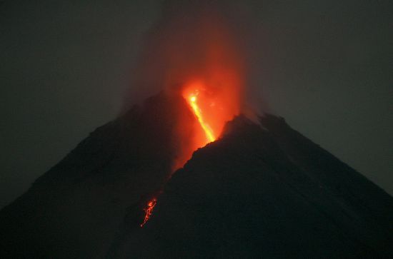 Lava Flows Mount Merapi Volcano Seen Editorial Stock Photo - Stock ...