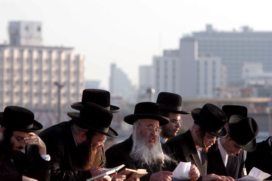 Ultra Orthodox Jews Stand On Bridge Editorial Stock Photo - Stock Image ...