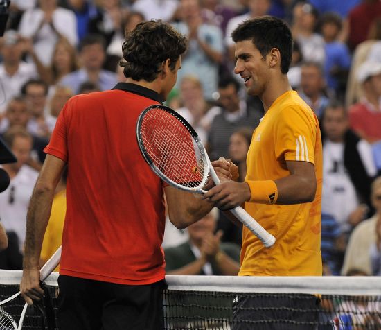 Roger Federer Switzerland Shakes Hands Novak Editorial Stock Photo ...