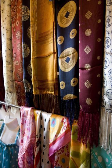 Local Silk Textiles On Display Workshop Editorial Stock Photo - Stock ...