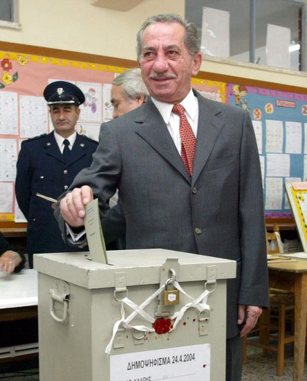 Greek Cypriot President Tassos Papadopoulos Casts Editorial Stock Photo ...