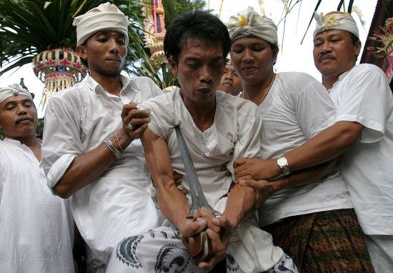 Balinese Man Stabs Himself Keris Short Editorial Stock Photo - Stock Image | Shutterstock