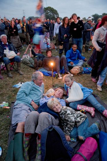 Family Festival Goers Relaxing Editorial Stock Photo - Stock Image ...