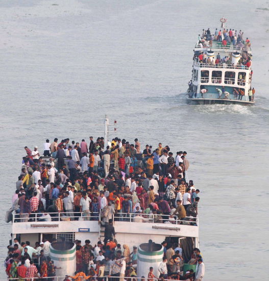 Bangladeshi People Crowd Ferries Return Their Editorial Stock Photo ...
