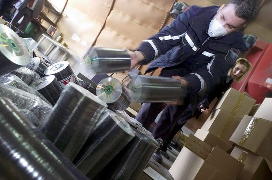 Customs Officer Throws Fake Compact Discs Editorial Stock Photo - Stock ...