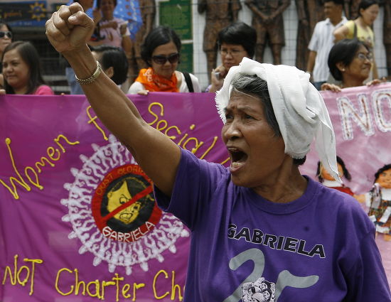 Filipino Militant Women Stage Demonstration Against Editorial Stock ...