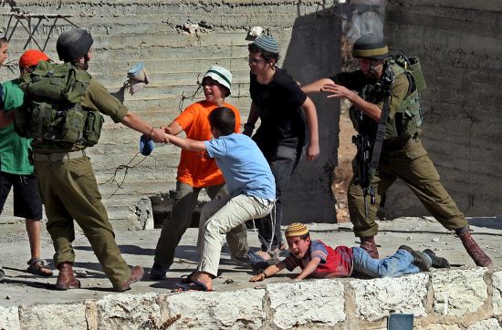 Israeli Soldiers Scuffle Jewish Settler Children Editorial Stock Photo ...