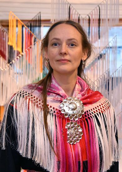 Artist Outi Pieski Her Falling Shawls Editorial Stock Photo - Stock ...