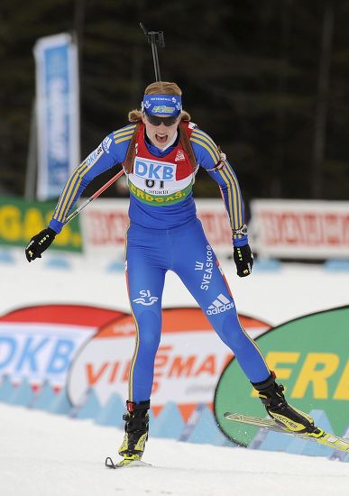 Helena Jonsson Sweden Skis Into Finish Editorial Stock Photo - Stock ...