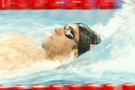 Michael Phelps Us Backstroke Action During Editorial Stock Photo ...