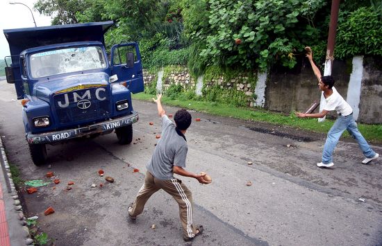 Protesters Throw Stones On Gvernment Vehicle Editorial Stock Photo ...