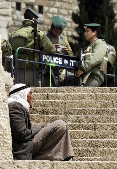 Israeli Border Police Group Checkpoint Damascus Editorial Stock Photo ...