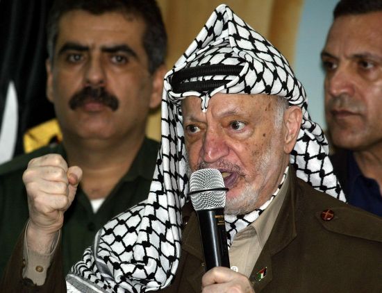 Palestinian President Yasser Arafat During Speech Editorial Stock Photo ...