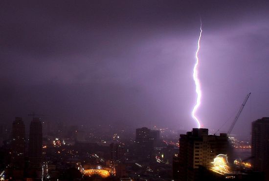 Lightning Flashes During Thunderstorm Manila Philippines Editorial Stock Photo - Stock Image ...