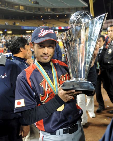 Japans Ichiro Suzuki Holds Championship Trophy Editorial Stock Photo ...