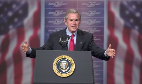 President George Bush Gestures During Speech Editorial Stock Photo ...