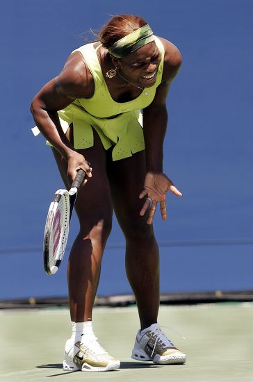 American Serena Williams Reacts After Hitting Editorial Stock Photo ...