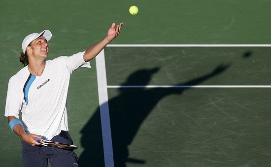 Gaston Gaudio Argentina Serves Andre Agassi Editorial Stock Photo ...