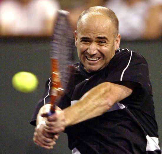 Usas Andre Agassi Hits Backhand Return Editorial Stock Photo - Stock ...