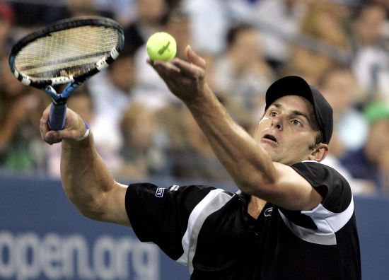 Andy Roddick Us Serves Justin Gimmelstob Editorial Stock Photo - Stock ...