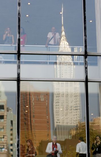 People Seen Reflection Chrysler Building While Editorial Stock Photo - Stock Image | Shutterstock