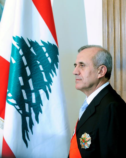 Lebanese President Michel Suleiman Poses Official Editorial Stock Photo ...
