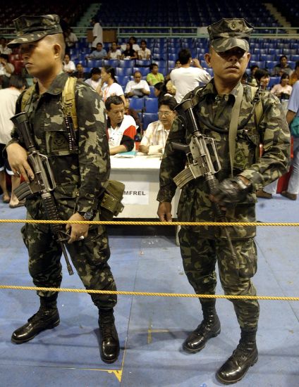Filipino Soldiers Guard Vote Counting Center Editorial Stock Photo ...