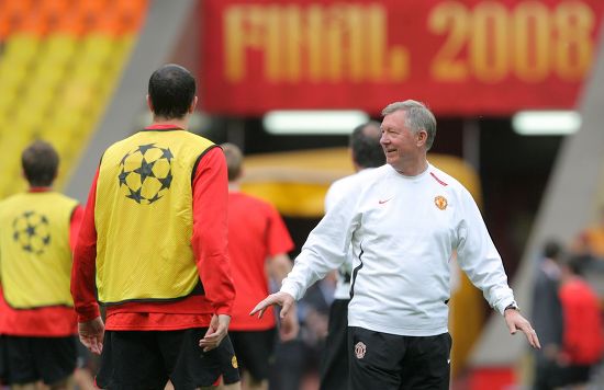 Manchester Uniteds Coach Alex Ferguson Gestures Editorial Stock Photo ...