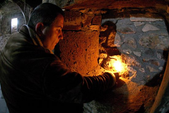 Armenian Man Lights Candle After Opening Editorial Stock Photo - Stock ...
